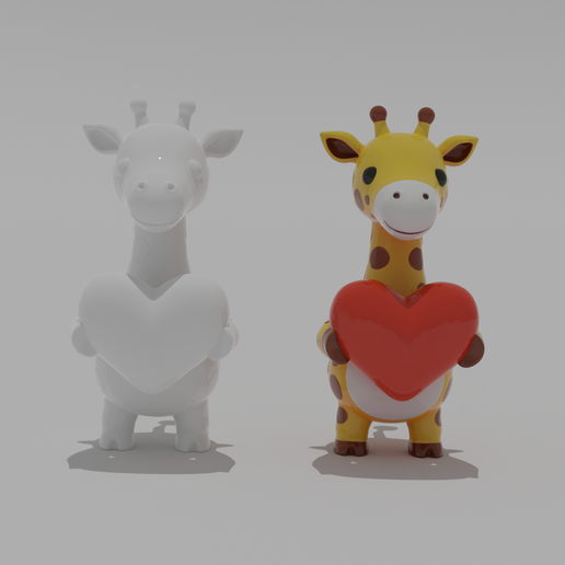 💝 [JOURNEE DE LA VALENTINES]Girafe mignonne tenant un coeur imprimé en ...