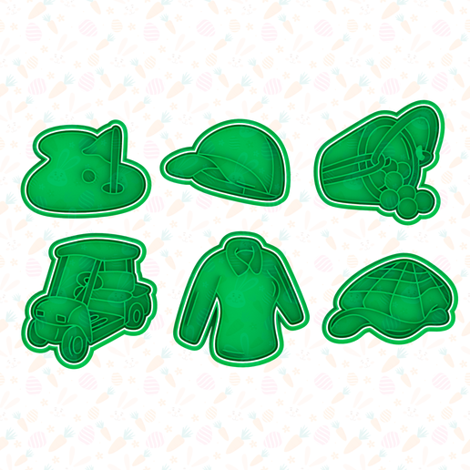 🏌️ Golf cookie cutter set of 6 #2・ 3D File for 3D printing・Cults
