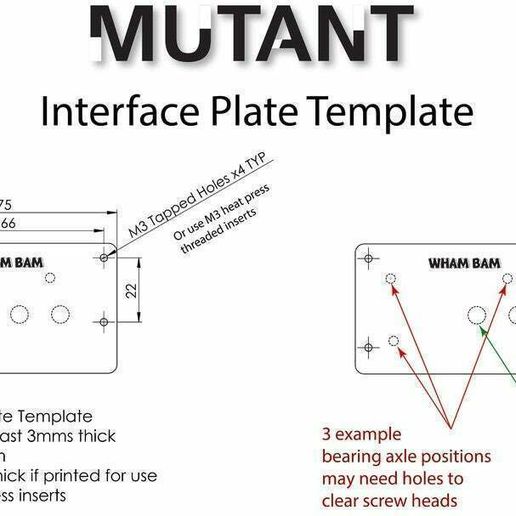 🔧 MUTANT Interface Plate Templates・Free STL File for ・Cults