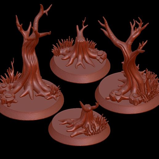 🌳 40mm Twisted Tree Base Set – Fantasy Miniature Display Stands・ STL ...