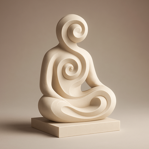 🗿 Spiral Monk – Abstract Zen Meditation Statue・Free STL File for 3D ...