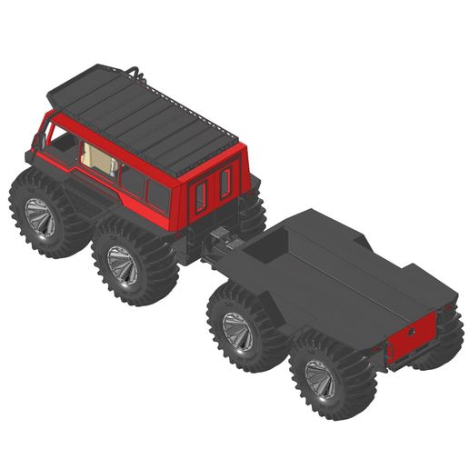 👽 Fattruck Hauler 8x8 in 1/24 scale・ STL File for 3D printing・Cults