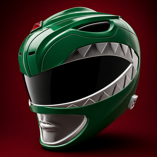 🪖 MMPR Green Ranger Helmet STL File for 3D Printing | Wearable Cosplay ...