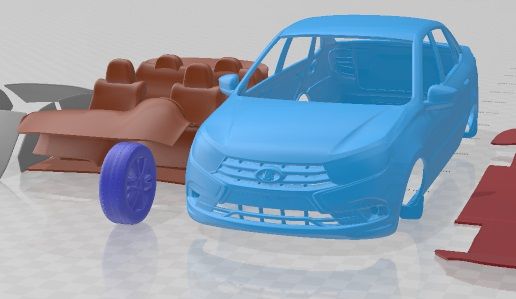3D file VAZ Lada Granta Sedan 2018 Printable Car 🚗 ・3D printing idea to ...