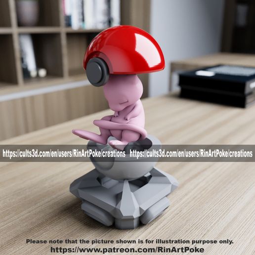 🐉 mew in the pokeball from pokemon・ STL File for 3D printing・Cults