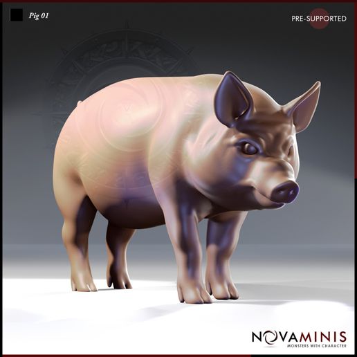 🐖 Pig 01・ 3D File for 3D printing・Cults