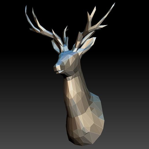 🦌 Low Poly Deer Head printable 3d model・ 3D File for 3D printing・Cults