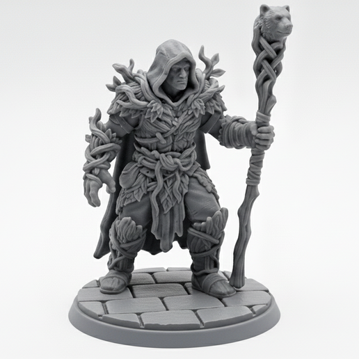 🎲 Forest Druid - Fantasy Miniature・ STL File for 3D printing・Cults