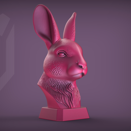 🐇 Minimalist Rabbit Bust Decorative 3D Printable Sculpture・ STL File ...