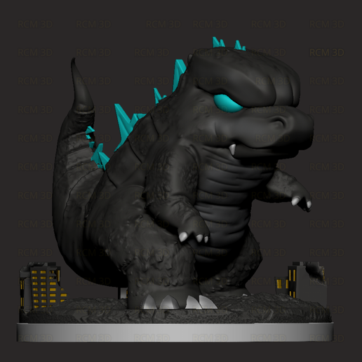 STL file Godzilla chibi statue 🎬 ・3D printable design to download・Cults