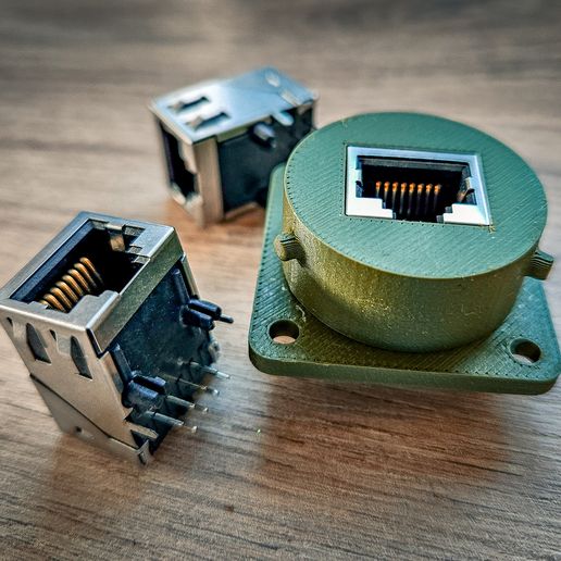 3MF file RJ-45 panel mount with cap and seals 🧢 ・3D printing template ...