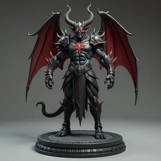 Infernal Demon Overlord Figure 😈・ STL File for 3D printing・Cults