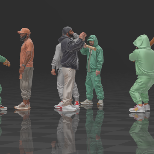 🎤 6PACK RAP STREET STYLE - URBAN SCENE 1/64 | URBAN STYLE STL FIGURES ...