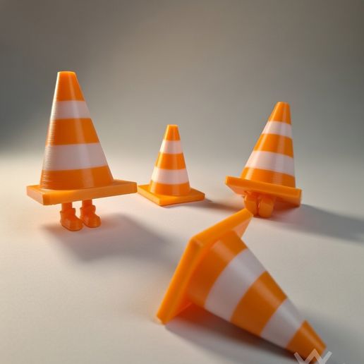 🚶 Cone-Go - Walking Traffic Cone - Print in Place・ STL File for 3D ...