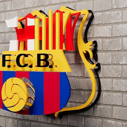 🧩 FC Barcelona 3D Puzzle Crest – Paintable Wall Emblem・ 3D File for 3D ...