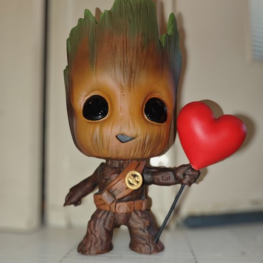 👶 Baby Groot with heart ballon・3D Print with the Ender 3 v3 Ke 3D ...