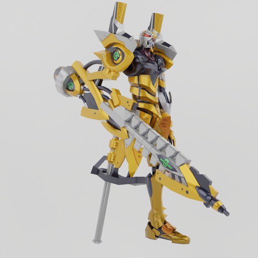 🎲 Evangelion EVA Unit 00 Type F Textured Lowpoly・ OBJ File for ・Cults