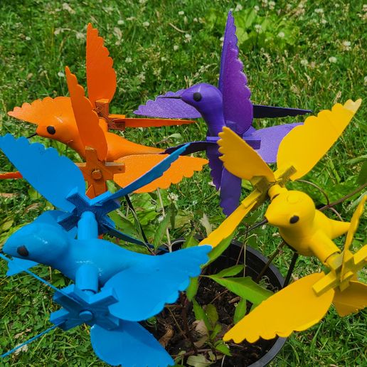🌬️ Hummingbirds wind spinners for patios/gardens.・ STL File for 3D ...
