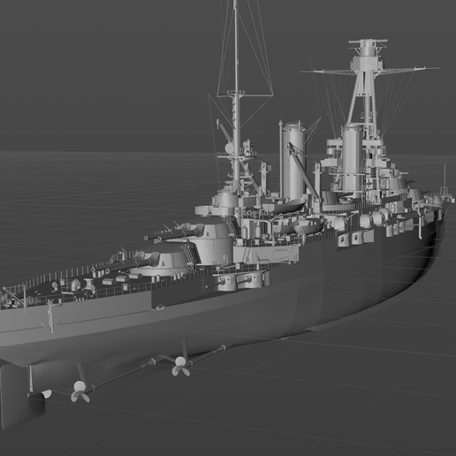 🚢 French battleship "Brittany" 3D model material・ OBJ File for 3D ...