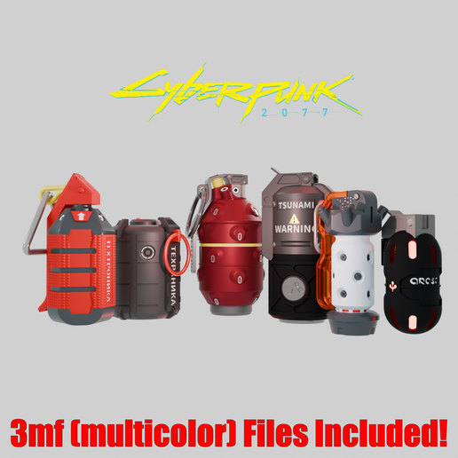 🪖 Cyberpunk 2077 Grenade Bundle V3 / Prop Military Replica Decoration ...