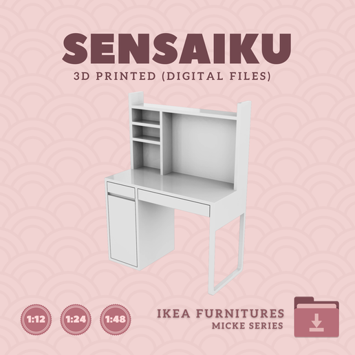 🏠 Miniature Replica MICKE Furniture Series - IKEA (1:12,24,48) - 3D ...