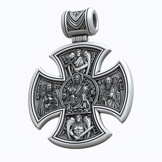 3D file Jesus Christ Saints and Angels Christian Gothic Cross ️ ・3D ...