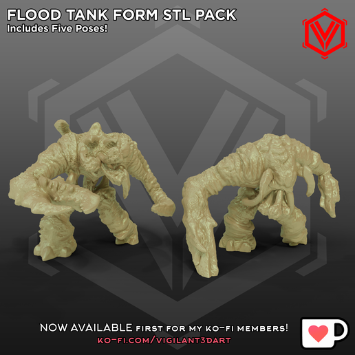 🪖 Zombified TANK FORM - 30MM STL PACK・ 3D File for 3D printing・Cults