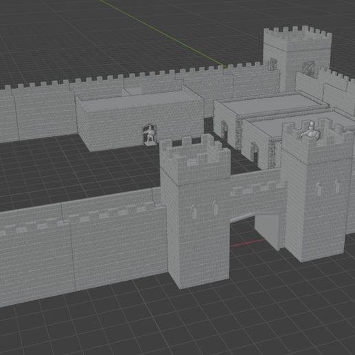 3D file 28mm scale Roman Fort with towers, walls and inner buildings 🎲 ...