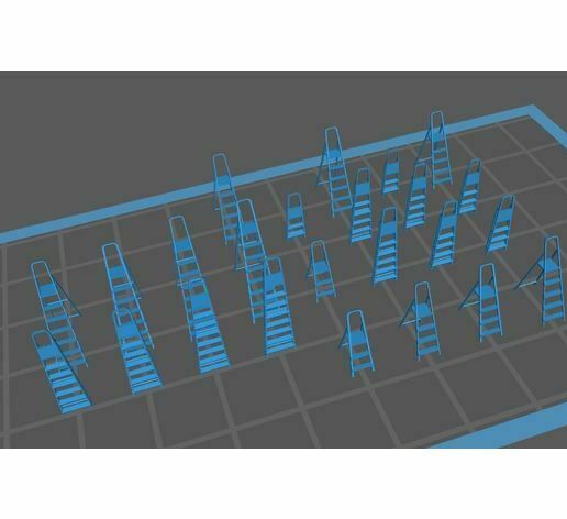 🪜 TT Scale 1:120 Folding ladders JOR 303-308 mega pack・Free STL File ...