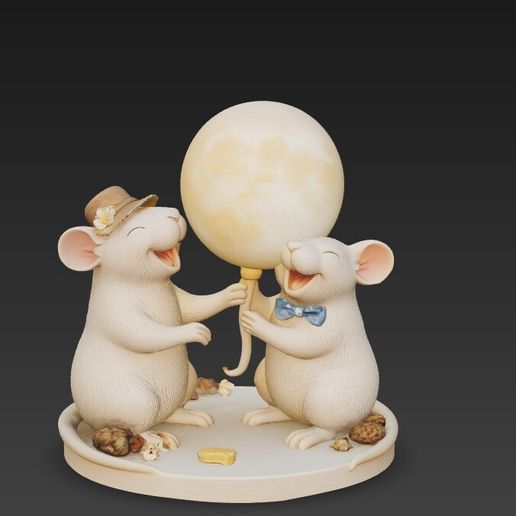 🌙 Moon Mice・ STL File for 3D printing・Cults