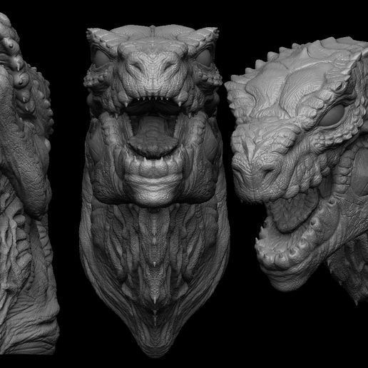 👶 Godzilla 98 baby zilla head・ STL File for ・Cults