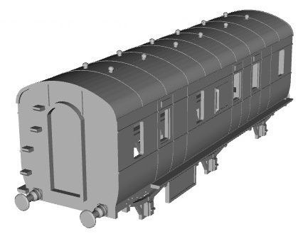 🛞 LMS six wheel passenger brake van diagram 2000 1/76 scale・ 3D File ...
