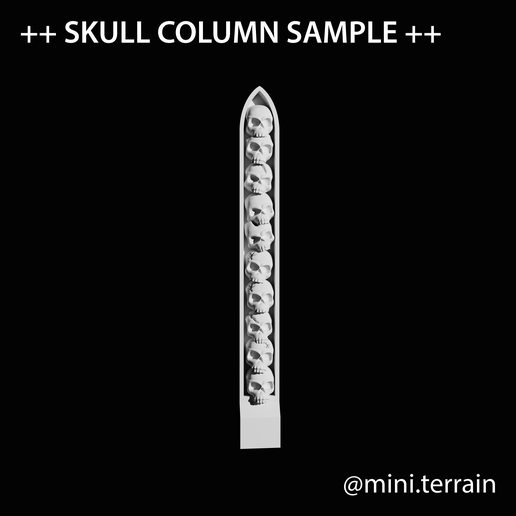 💀 Gothic Skull Column Sample・Free STL File for 3D printing・Cults