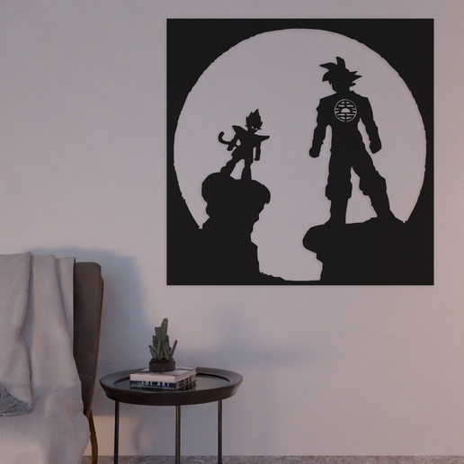 🐉 WALL DECORATION DRAGON BALL Z GOKU VS VEGETA 2D WALL ART・ STL File ...