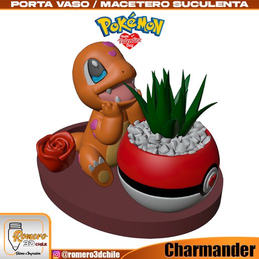 🪴 Glass Holder / Succulent Planter Charmander Valentine's Day / Pokemon ...