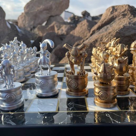 🐉 Pokemon Chess Set | Bulbasaur | Pikachu | Pokemon 2 side chess set ...
