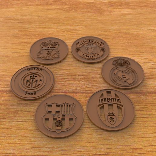 Archivo STL gratis FOOTBALL CLUB COASTERS 🏈 ・Objeto para impresora 3D ...