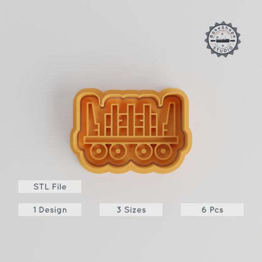 🚆 Train Shape Cookie Cutter & Stamp, 6-Piece Set, Fondant & Baking Tool ...