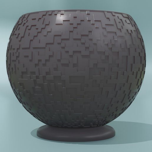 STL-Datei Spherical pot with pixel pattern 🪴 ・3D-druckbare Vorlage zum ...