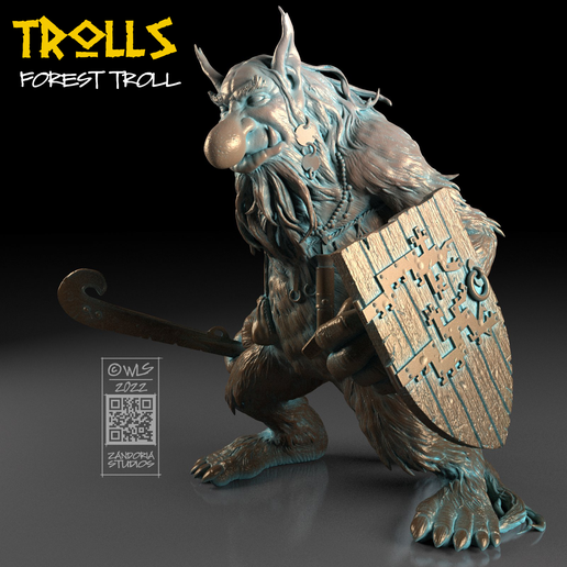 🧌 Troll, Fantasy Tabletop RPG Miniature・ STL File for 3D printing・Cults