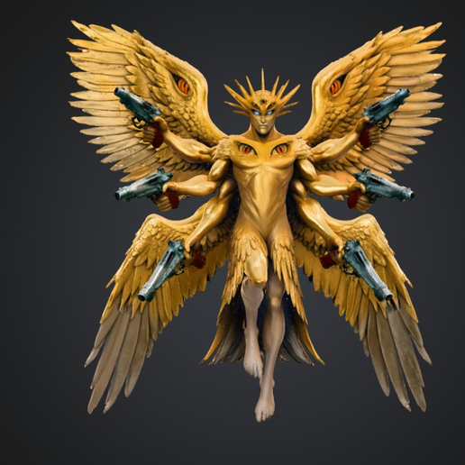 🔫 Golden Gun Angel・ STL File for 3D printing・Cults