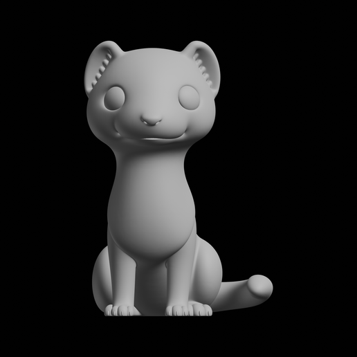 🗿 Cute Weasel Figure Animal Sculpture・ 3D File for 3D printing・Cults