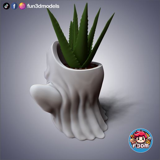 👻 GHOSTFACE GHOST PLANT POT / FLOWERPOT - NO SUPPORTS・ STL File for 3D ...