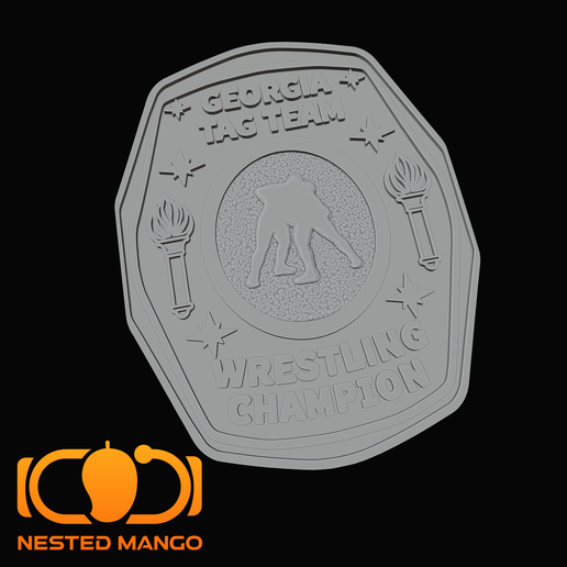 🇬🇪 Georgia Tag Team Wrestling Champion Belt – 3D Print Ready STL ...