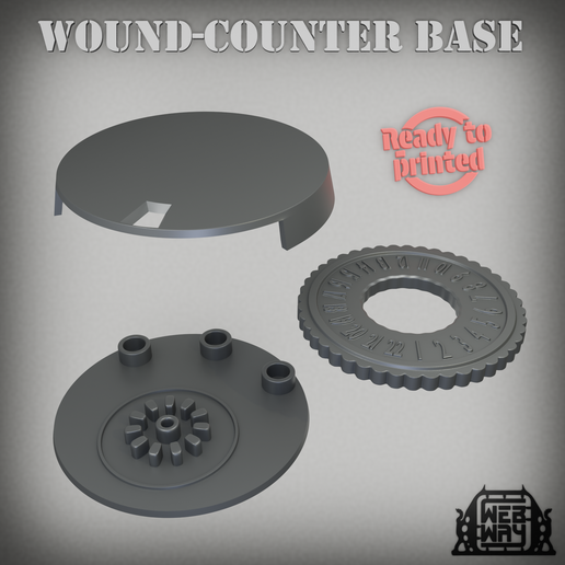 ⚔ Wound-counter bases pack・ STL File for 3D printing・Cults