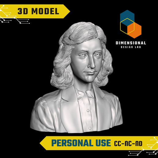 📁 3D Model of Anne Frank - High-Quality STL File for 3D Printing ...