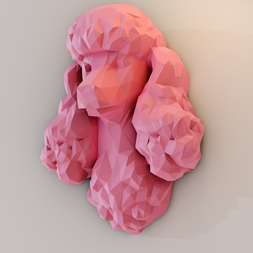STL file poodle head wall mount low poly stl 🐩 ・Design to download and ...