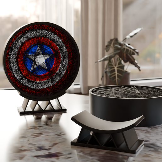 🎨 Captain America - String Art Shield - Thread Art・Free STL File for 3D ...