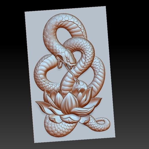 Free STL file snake pendant model of bas-relief・Object to download and ...