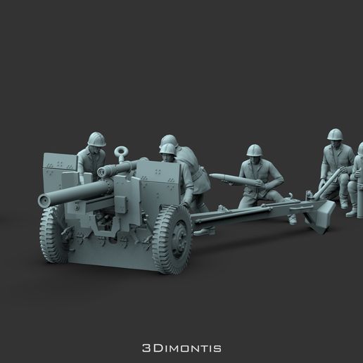 🧨 US Howitzer 105mm and Artillery Crew・ STL File for 3D printing・Cults